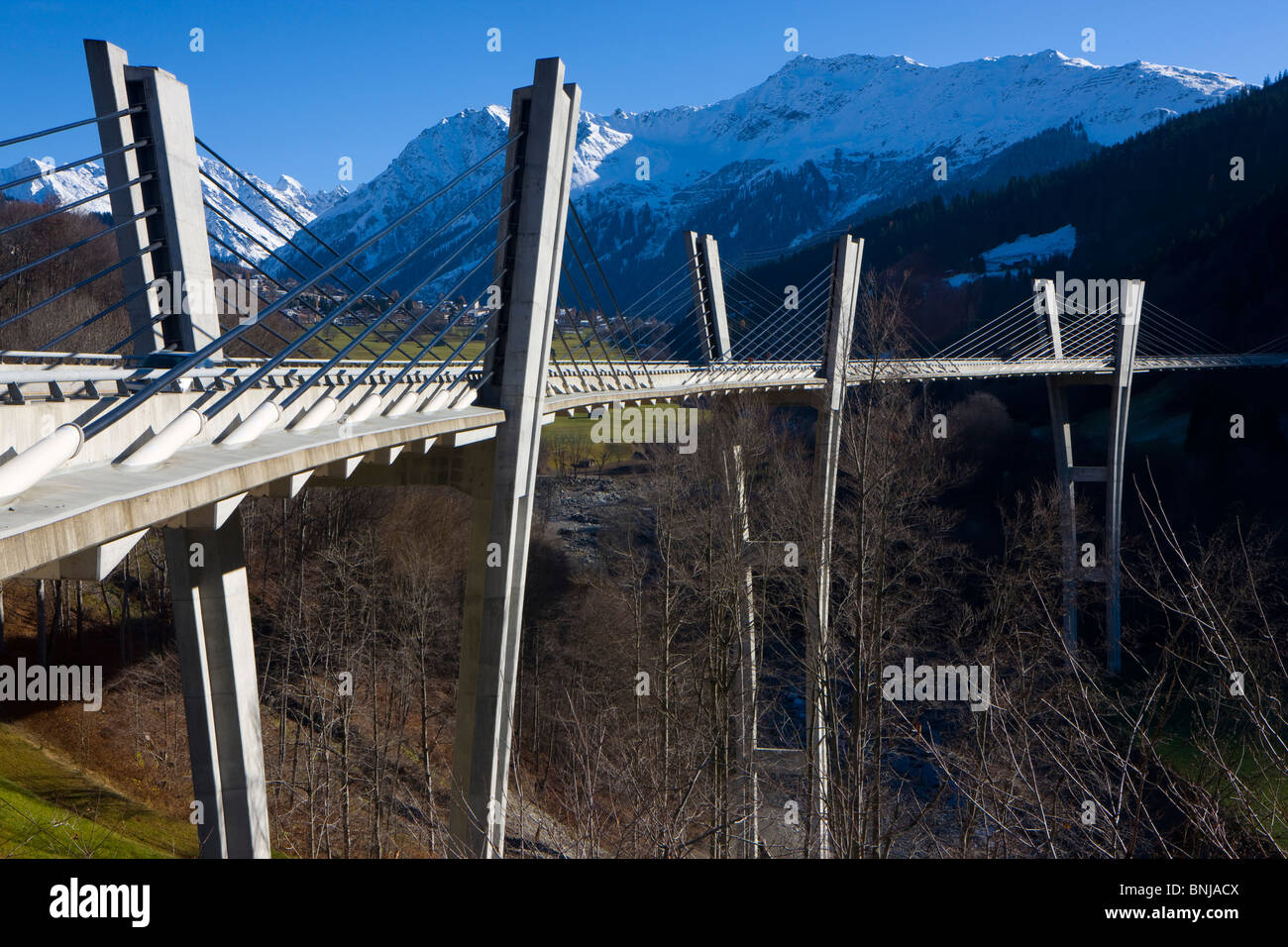 Klosters Switzerland Canton of Graubünden Grisons Sunnibergbrücke ...