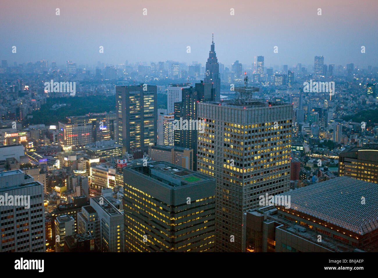 Japan Asia Tokyo town city Shinjuku District west Side blocks of flats ...