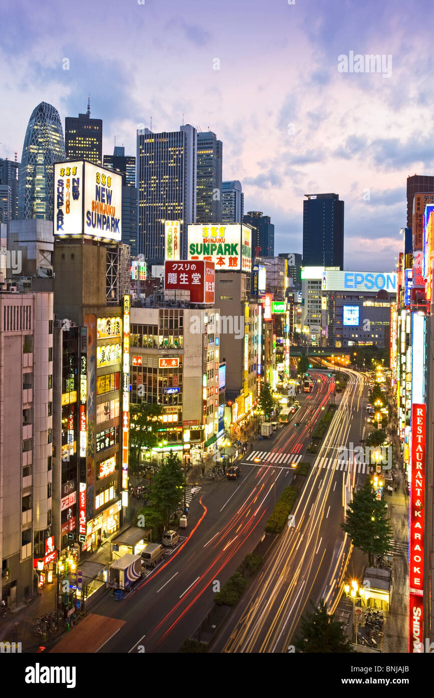 Japan Asia Tokyo town city Shinjuku District Yasukuni avenue street ...