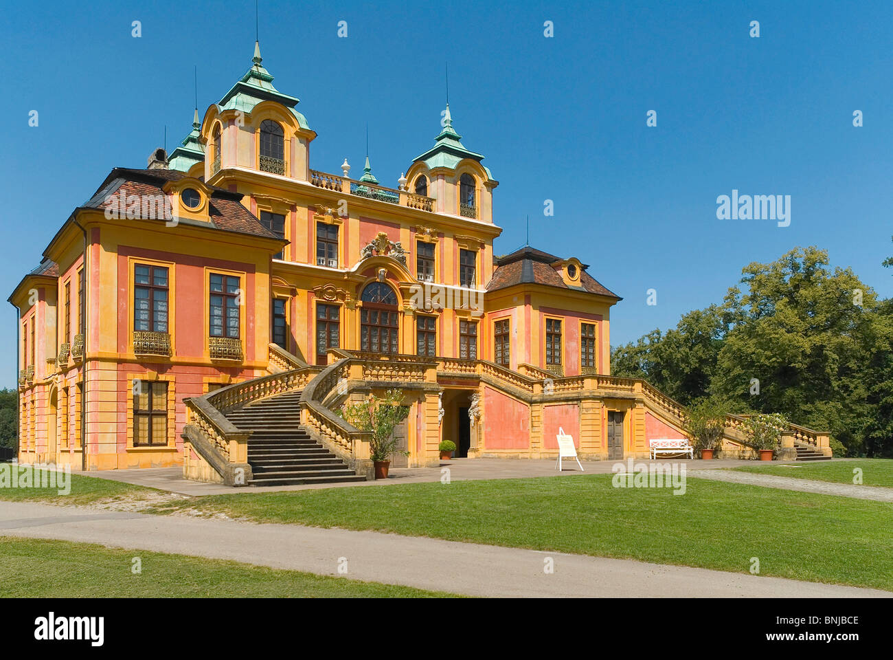 Germany Baden-Wurttemberg Ludwigsburg Favorite castle baroque stairs ...