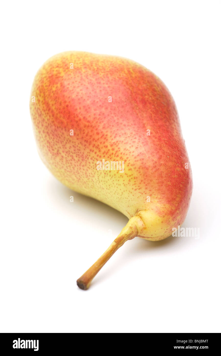 Ripe yellow-red pear on a white background Stock Photo - Alamy
