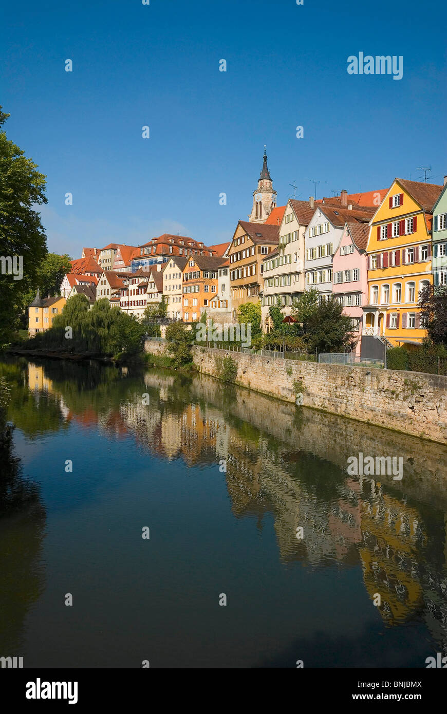Germany Baden-Wurttemberg Tübingen Neckar front river flow Neckar Old ...