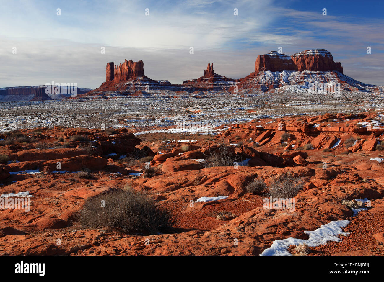 Monument Valley Winter Buttes Monolithe Utah USA North America Rock ...