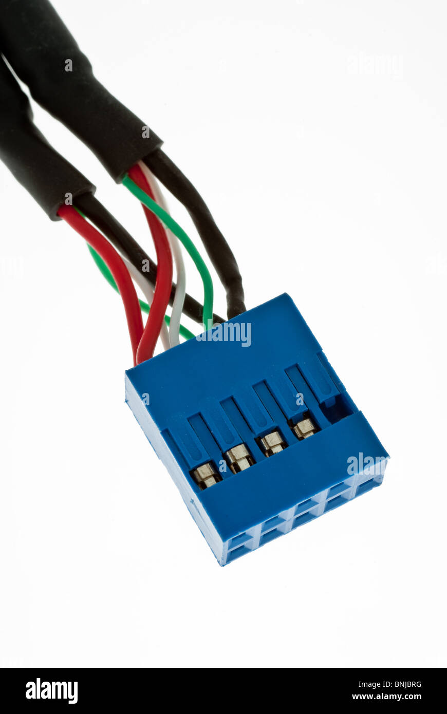 Blue connector for extra USB on computer motherboard Stock Photo - Alamy