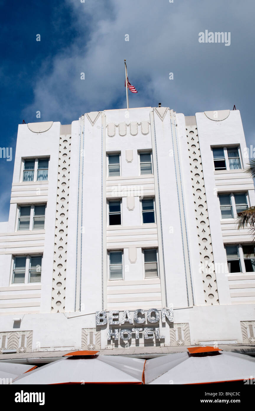 The Beacon Art Deco Hotel on Ocean Drive in South Beach, Miami, Florida ...