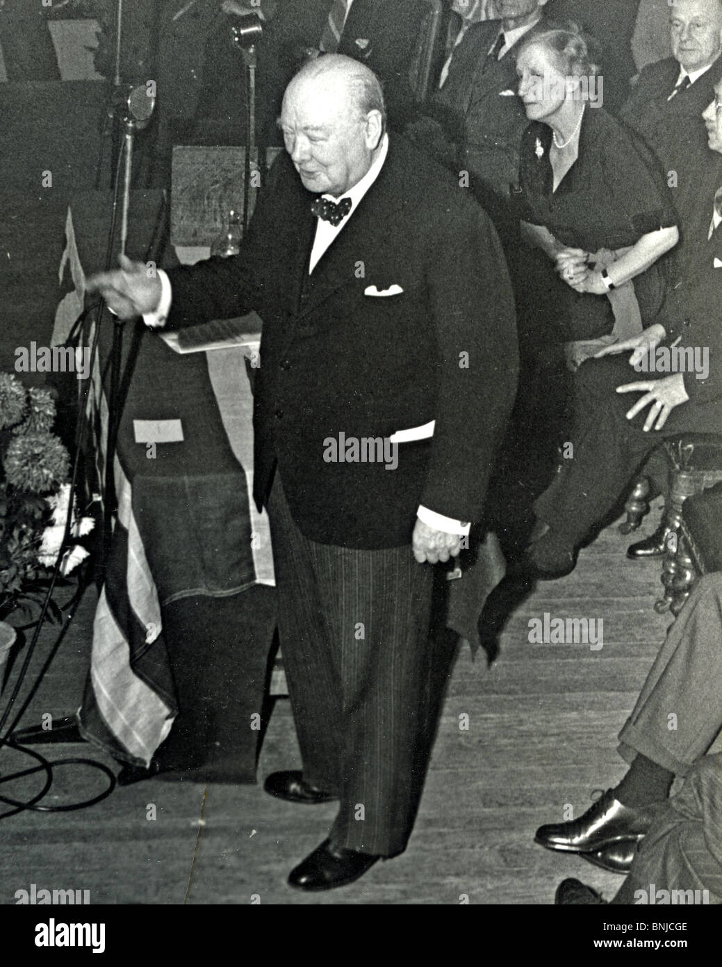 WINSTON CHURCHILL (1874-1965) at at a meeting with Lady Violet Bonham ...