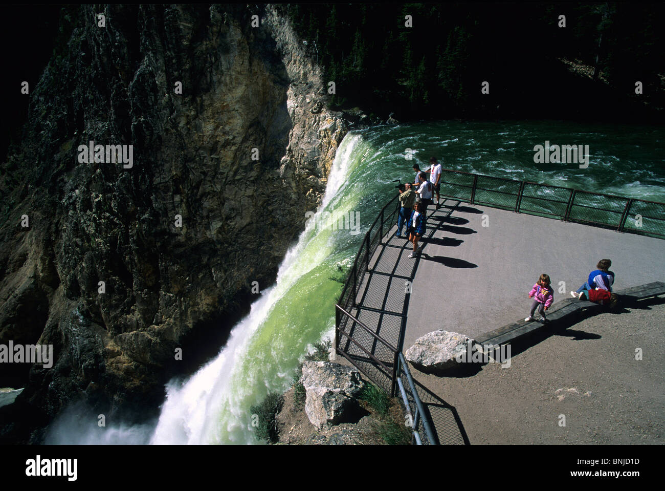 USA Wyoming Yellowstone national park Yellowstone gorge river stream ...
