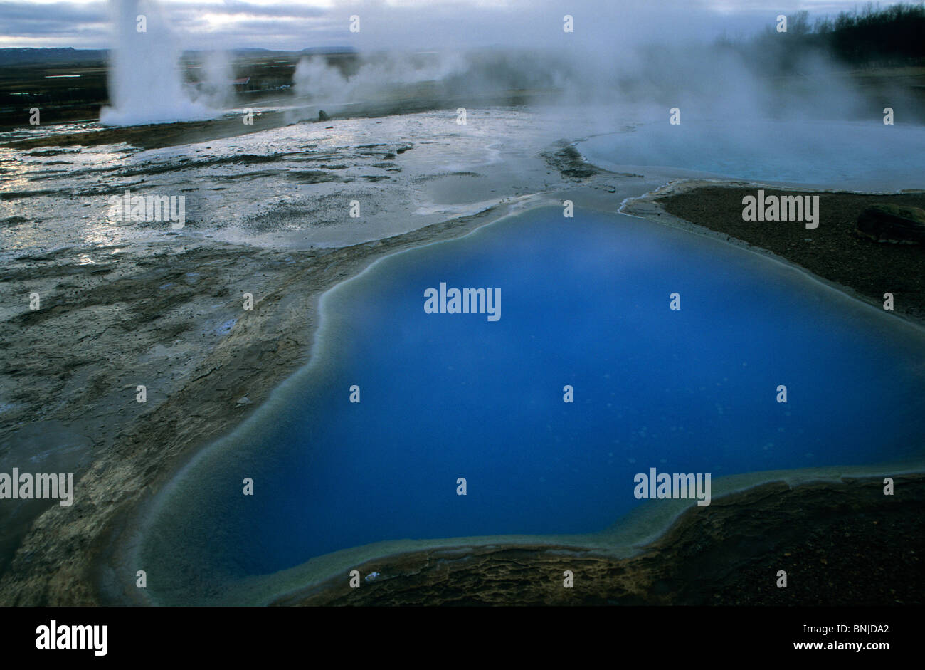 Geyser Iceland landscape scenery hot spring source geyser hot water ...
