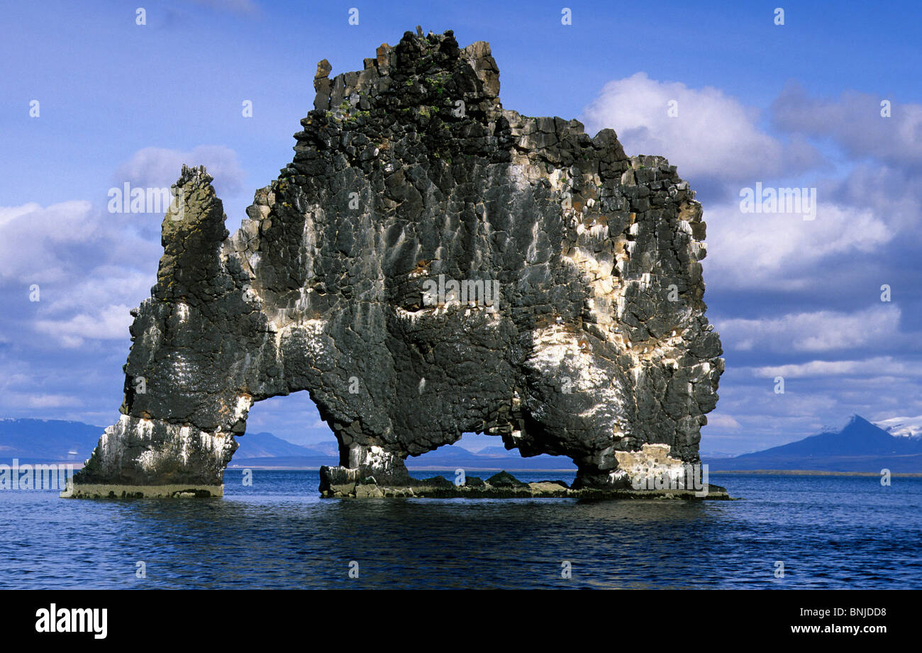 Hvitserkur Iceland landscape scenery coast ocean sea cliff formation ...