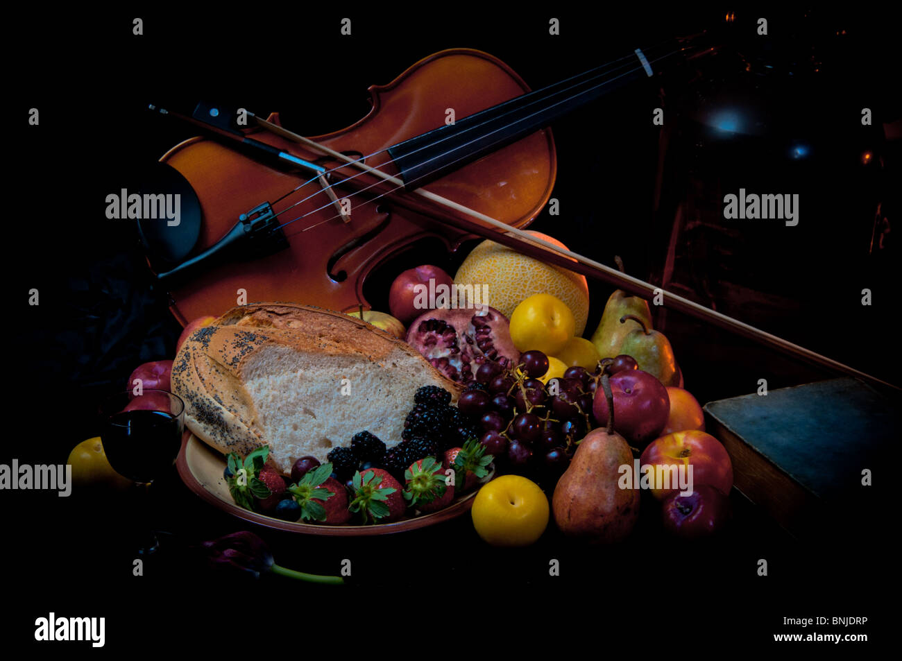 Plums peaches still life art hi-res stock photography and images - Alamy