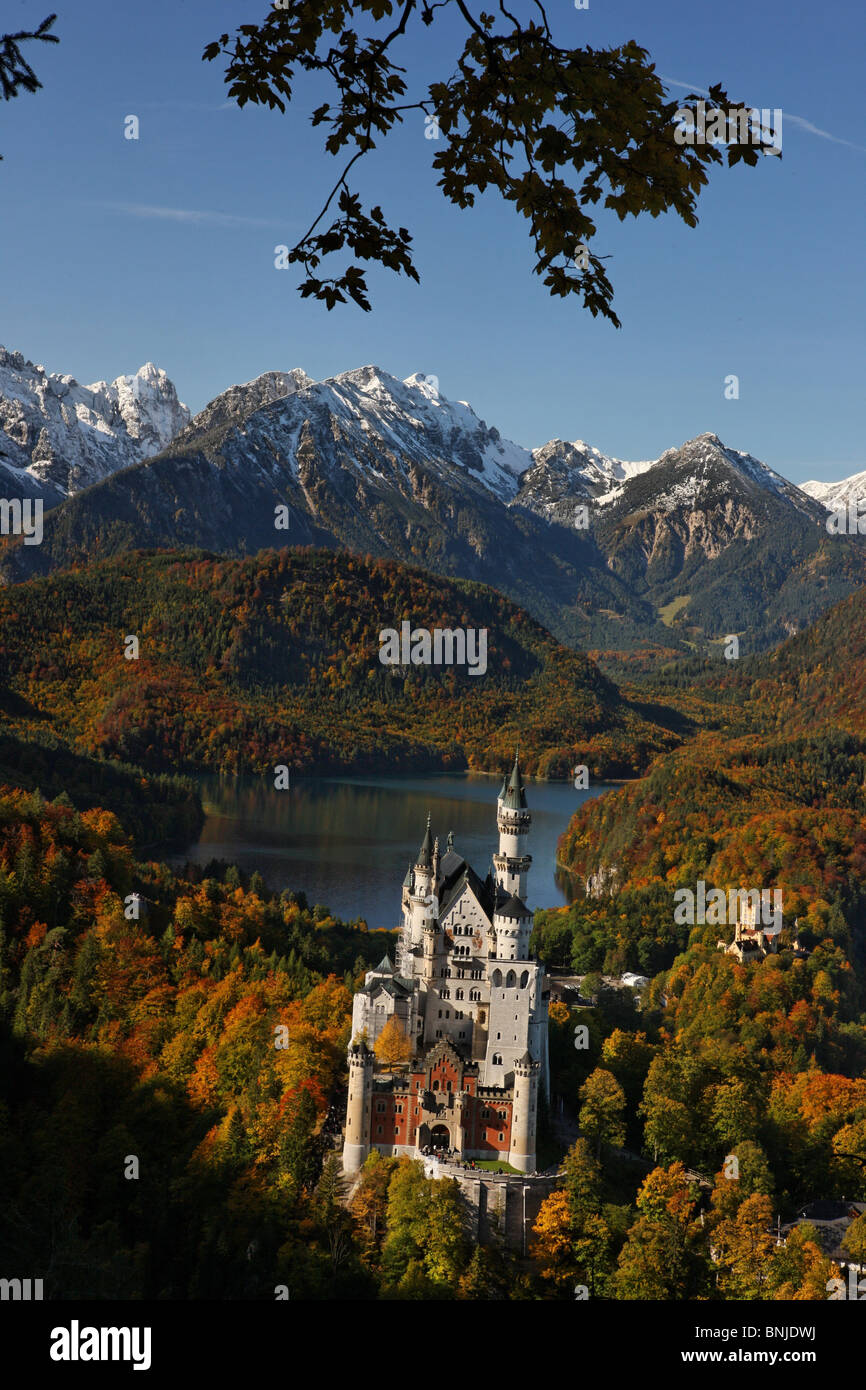 Germany Bavaria Schwangau building Neuschwanstein castle landscape ...