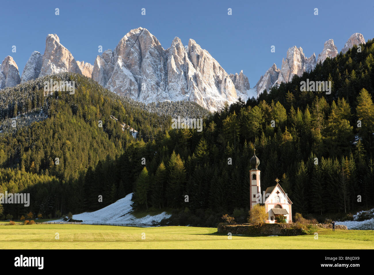 Alps alpine mountain mountains Dolomites Geisslerspitzen Italy Scenery ...