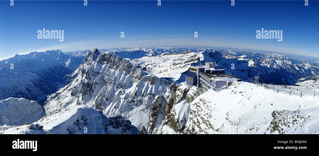 alps alpine mountain mountains Panorama Snow Mount Titlis Winter ...