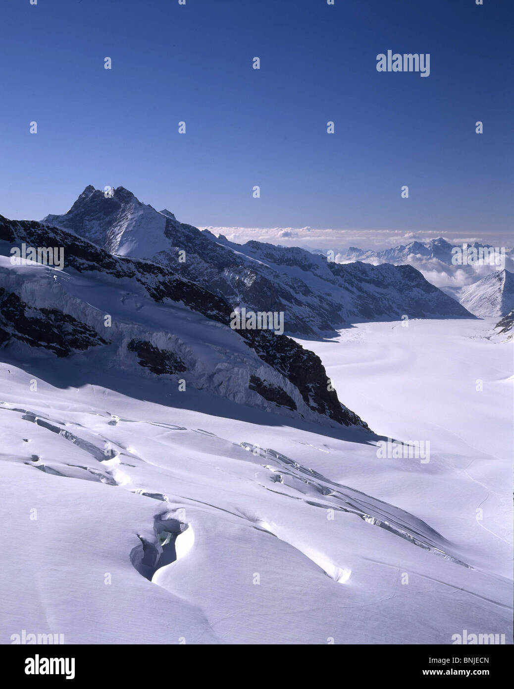 alps alpine mountain mountains landscape Aletsch glacier ice glacier ...