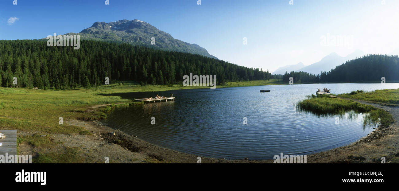 Bath Engadin valley Upper Engadine Canton of Grisons Graubünden Lake ...