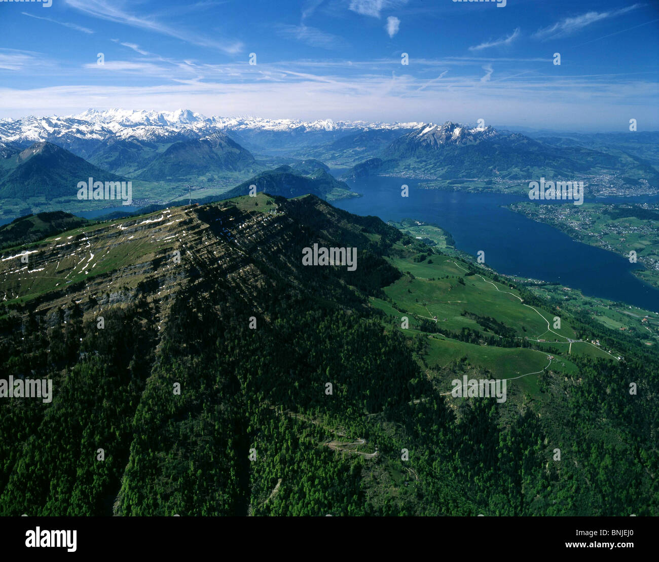 alps alpine mountain mountains Mount Rigi summit lake lakes Lake ...