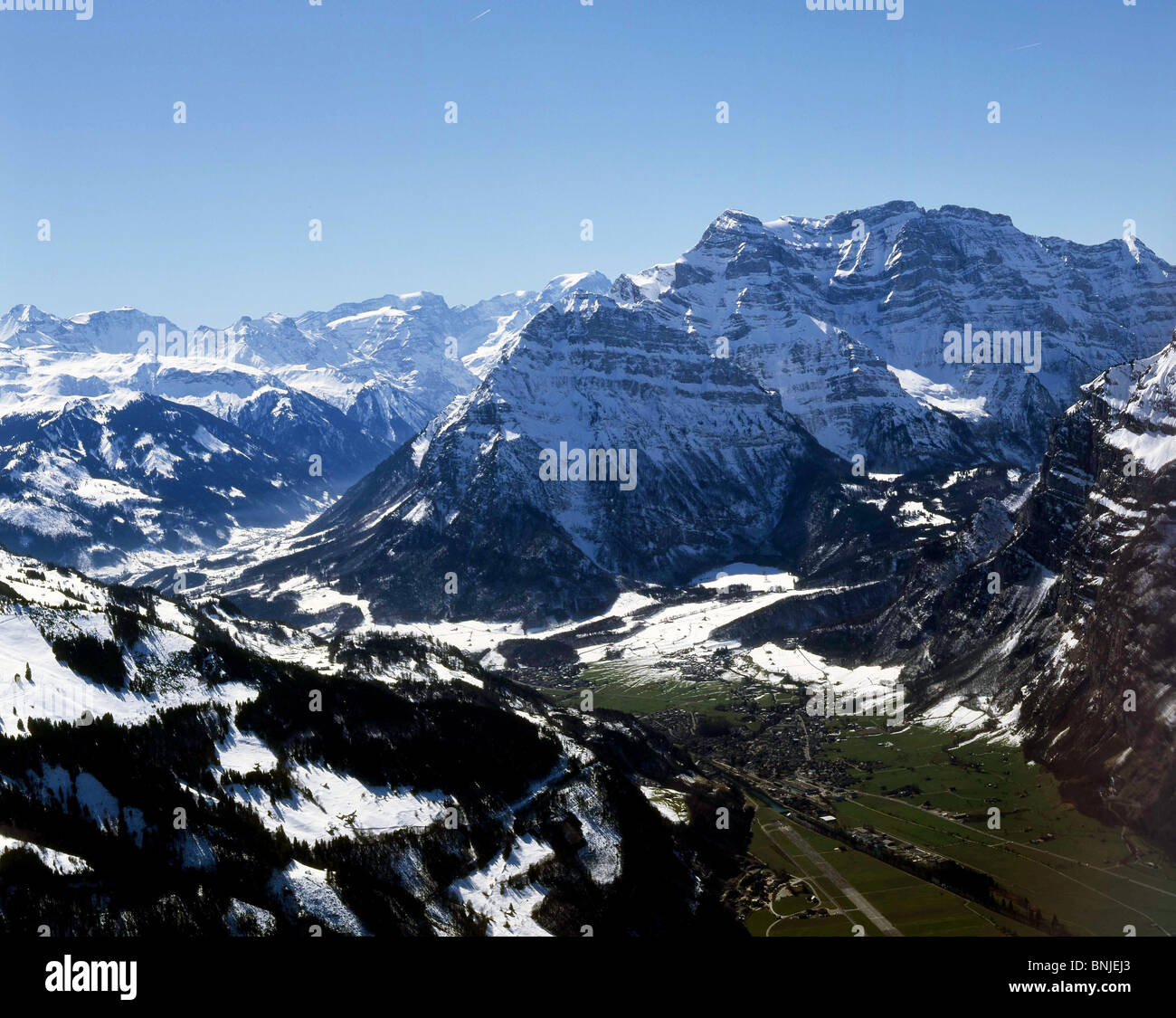 alps alpine mountain mountains Glarnerland Canton of Glarus valley Snow ...