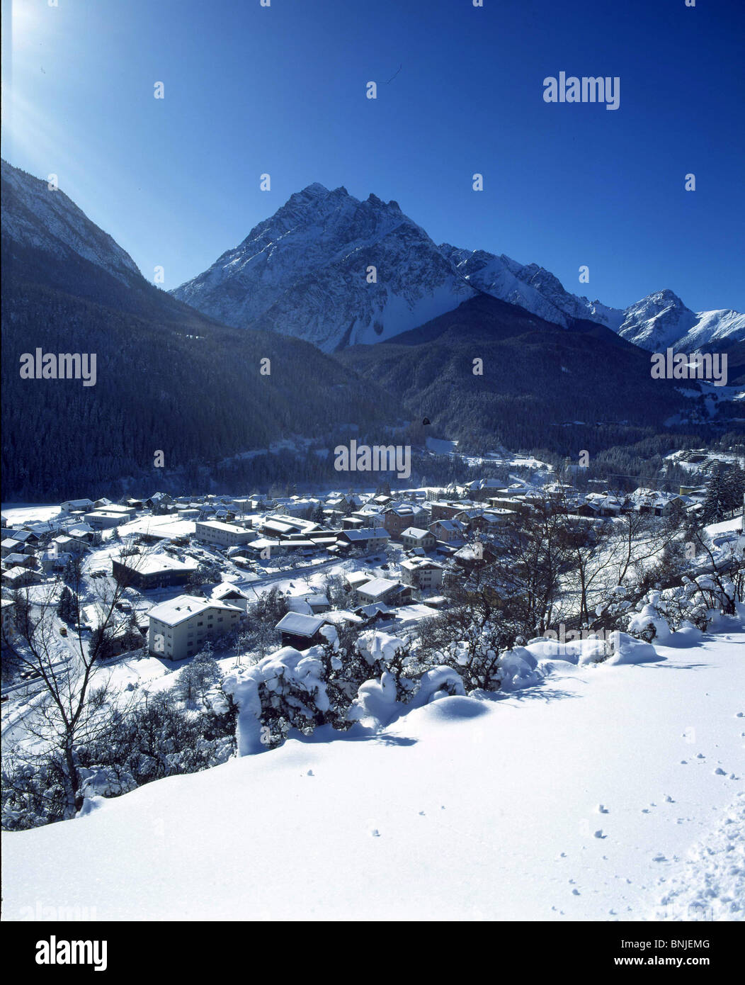 Engadin valley scuol snow hi-res stock photography and images - Alamy