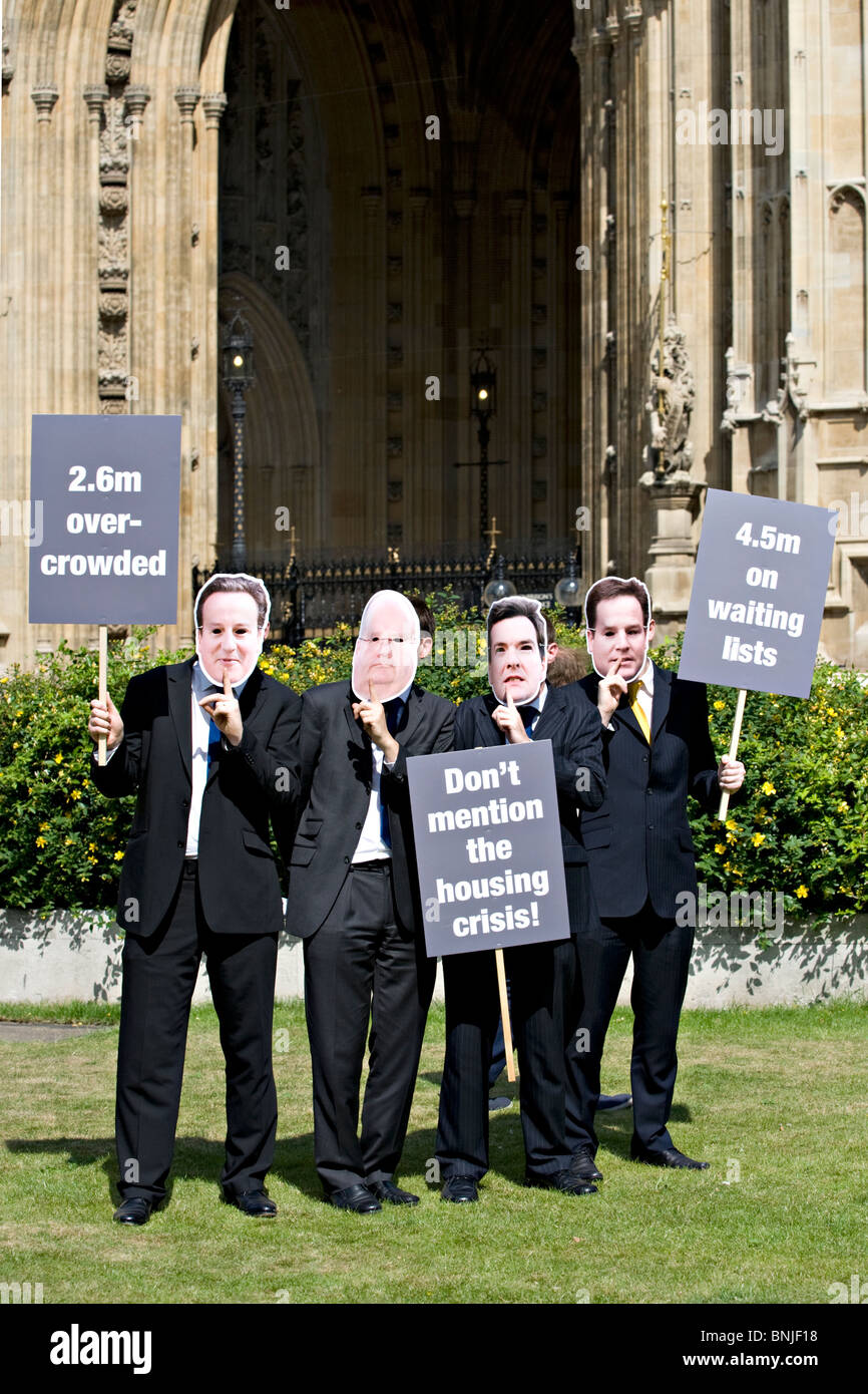Masked protesters outside British Parliament at Westminster, London, UK ...
