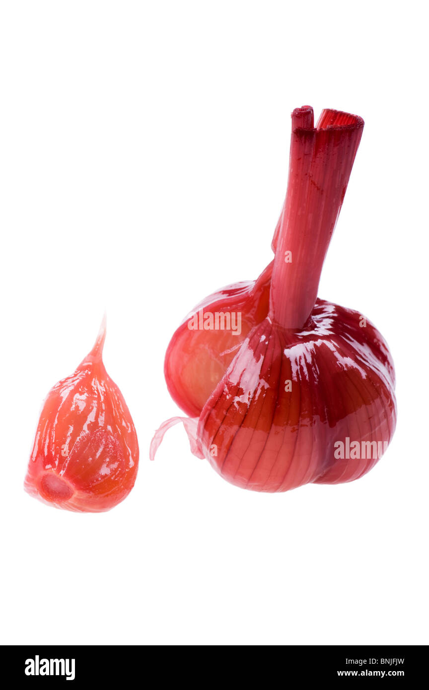 object on white - food garlic close up Stock Photo - Alamy