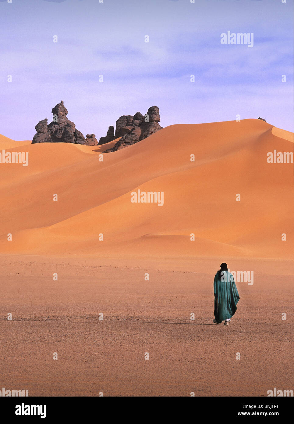 Libya January 2007 Sahara Tadrart Acacus sandy desert landscape scenery ...