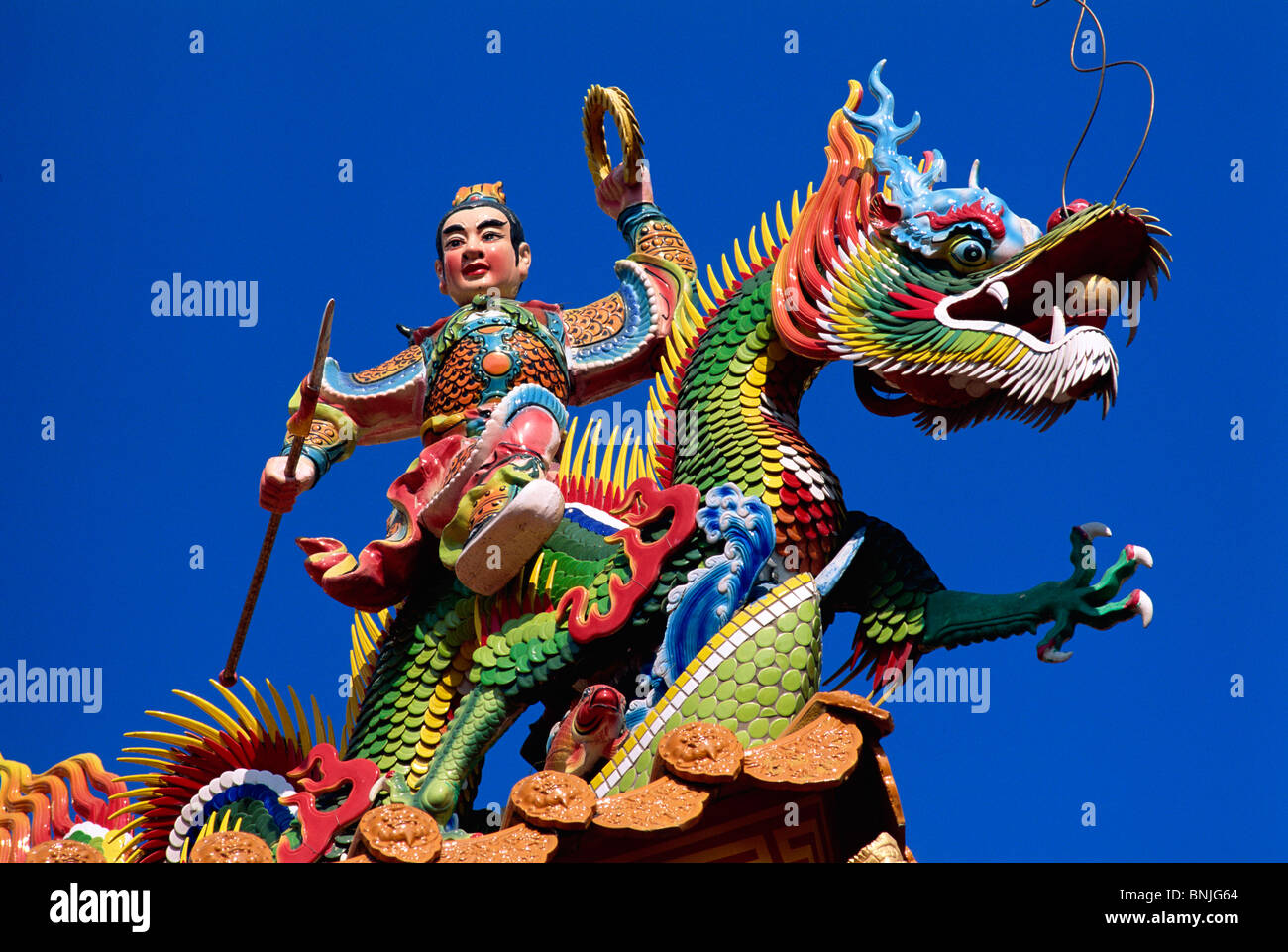 Taiwan Kaohsiung Cijin Island Dragon Statue Tianhou Temple Asia China ...