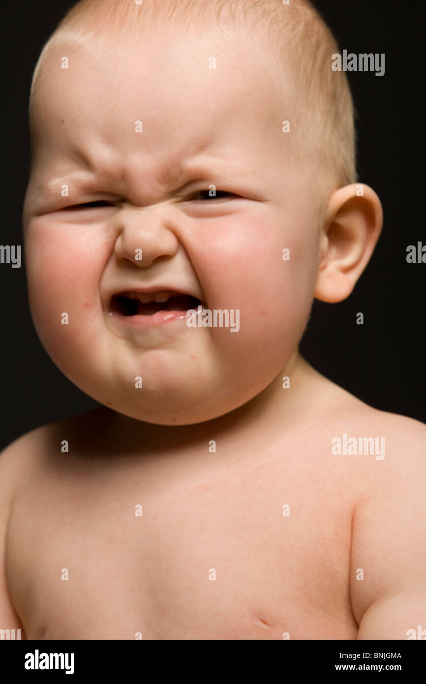 Baby Child Children One Indoors Indoor Face Portrait Unhappy Cry Crying ...