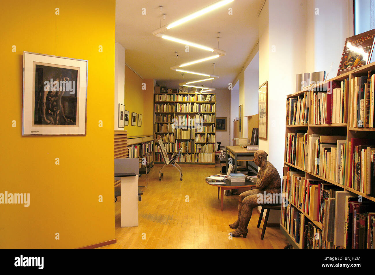 Book shop store inside indoor indoors modern sculpture art culture ...