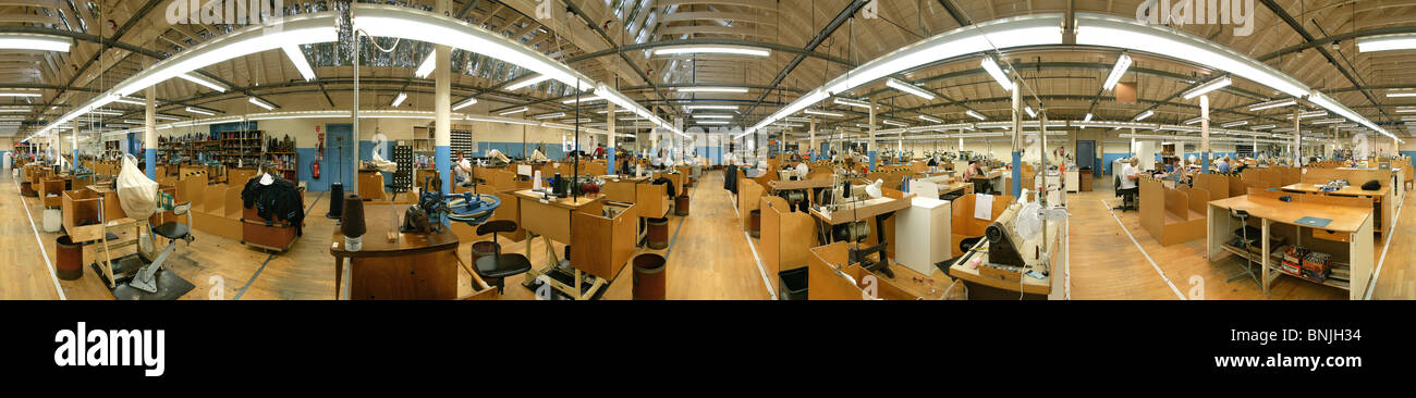 Factory textile textiles cloth clothes panoramic view panorama inside ...