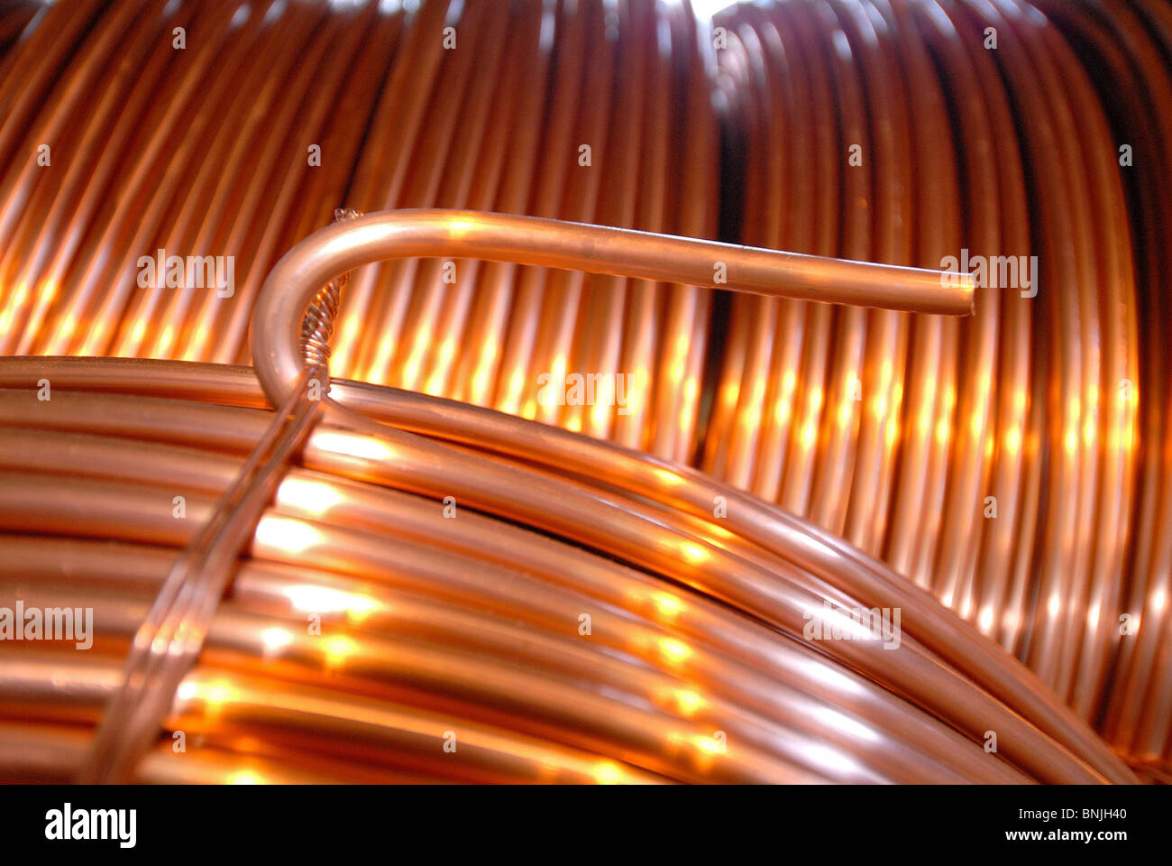 Copper Detail conductor wire close-up industry installation equipment ...