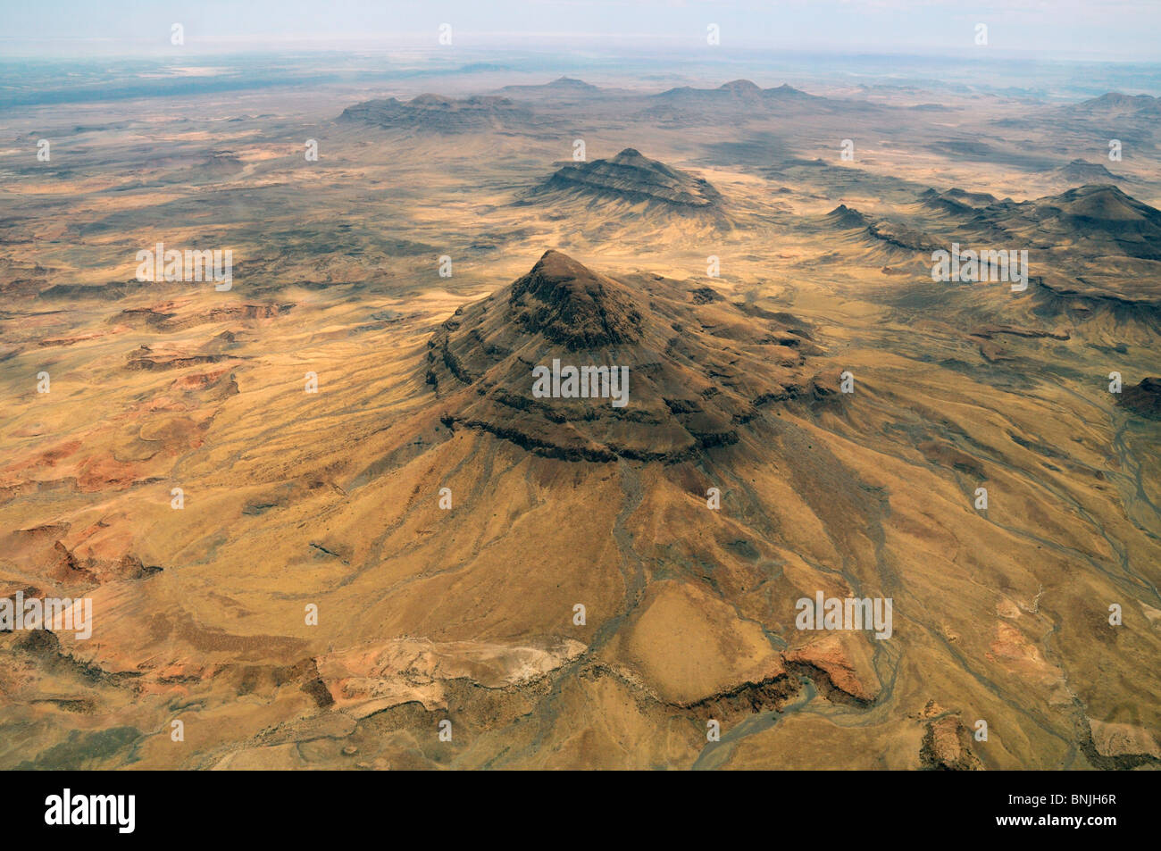 Aerial view over Spitzkoppe Erongo Region Namibia Africa mountain ...