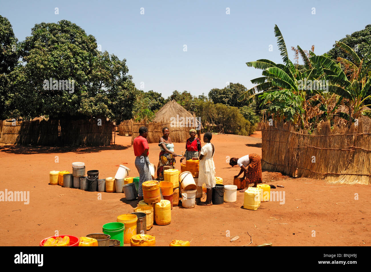 Leya People at Water pump Mukuni Village near Livingstone Southern ...
