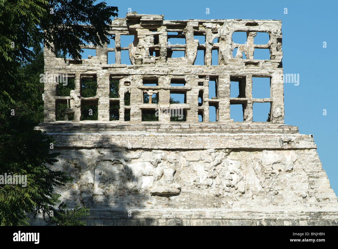Mexico Chiapas Palenque Maya ruins Templo del Sol solar temple culture ...