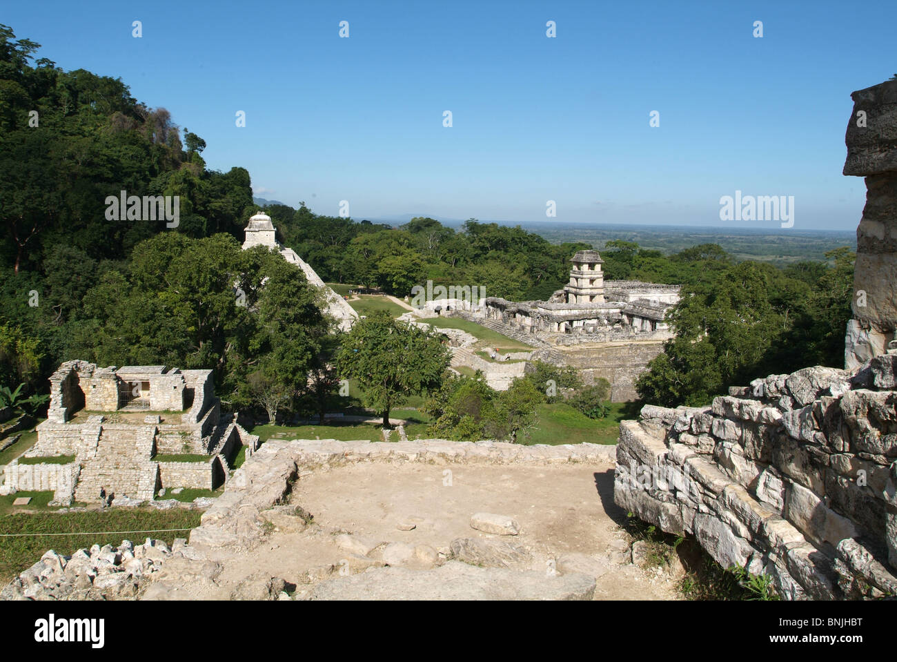 Mexico Chiapas Palenque Maya ruins pyramid temple culture solar temple ...