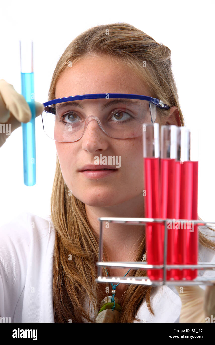 Laboratory assistant working in a chemical laboratory. Working with ...