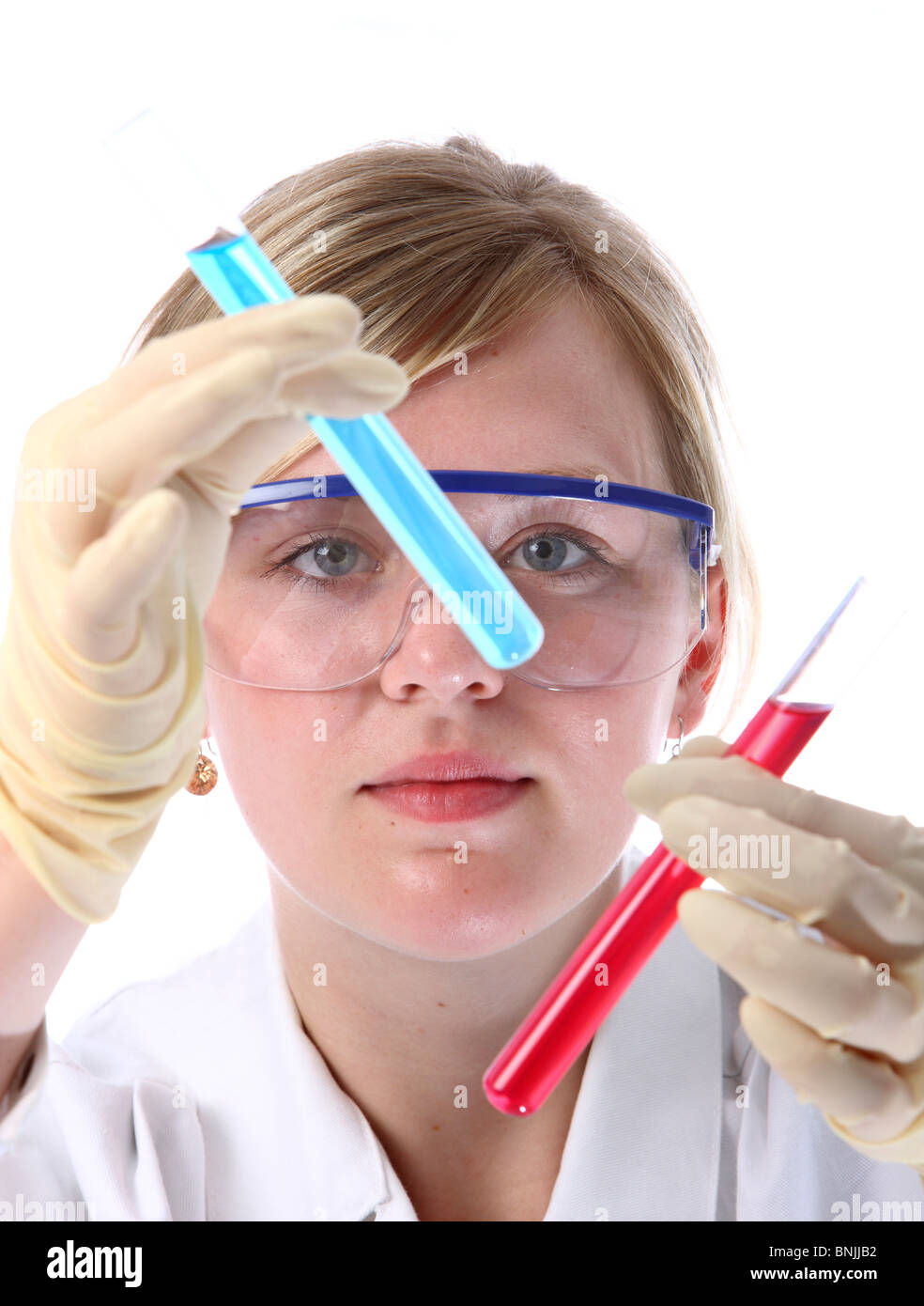 Laboratory assistant working in a chemical laboratory. Working with ...