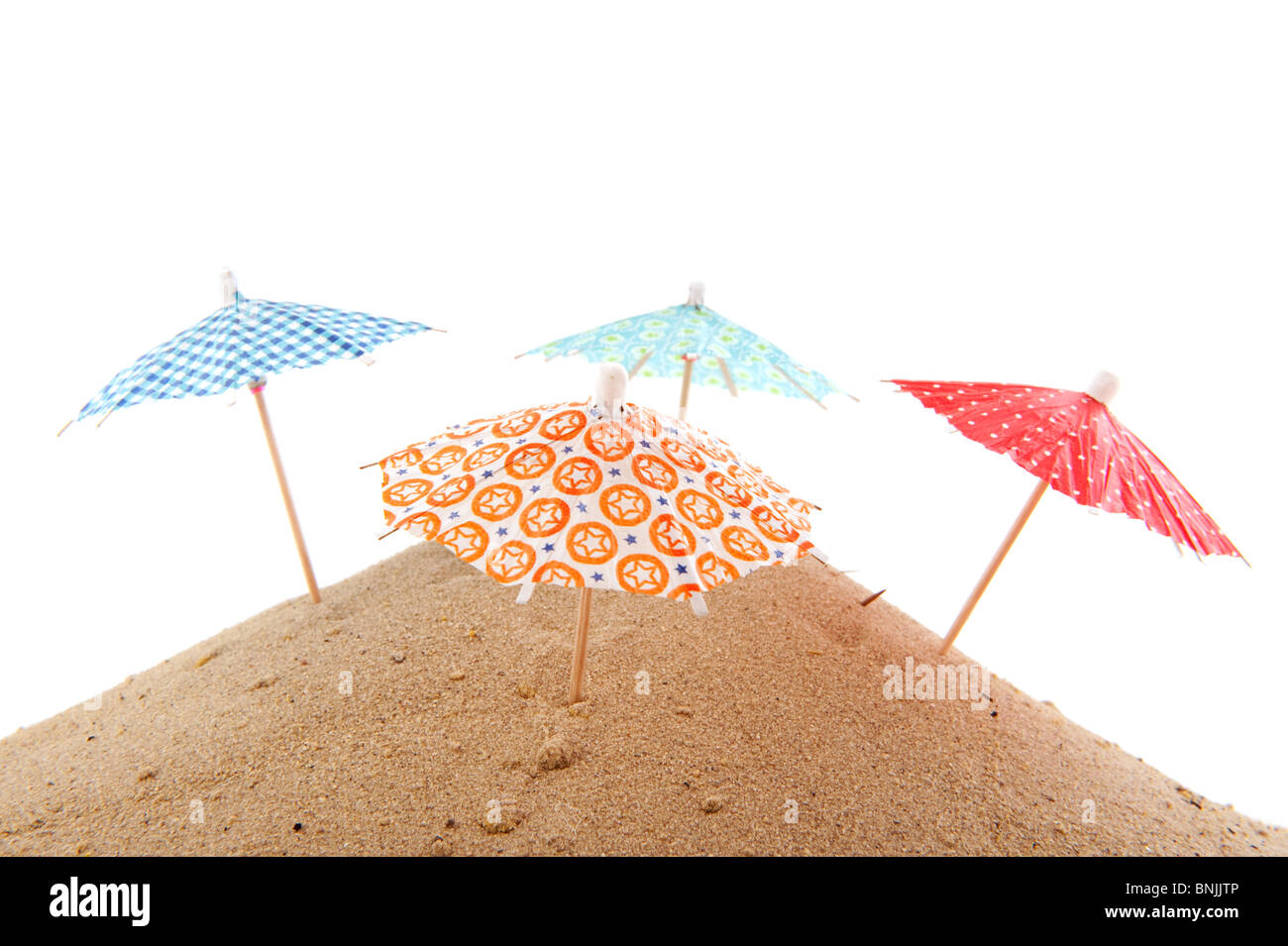 Beach with parasol for shadow isolated over white Stock Photo - Alamy