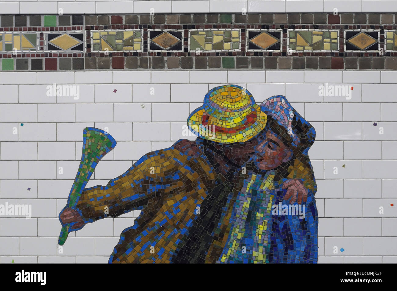 Subway Station Times Square Midtown Manhattan New York USA tile couple ...