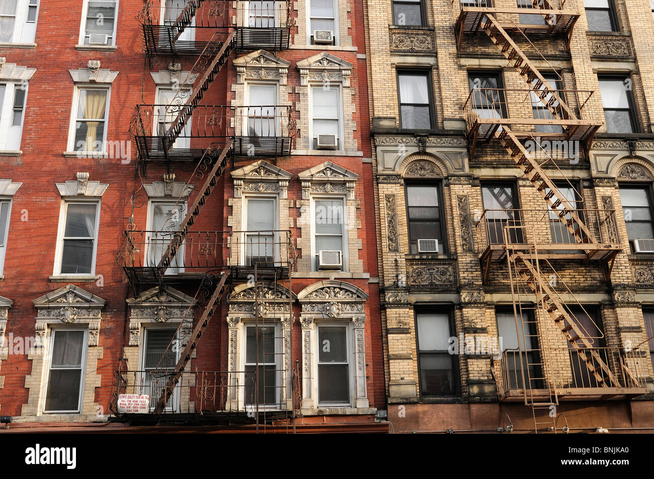 Fire escape building ladders Greenwich Village New York USA city travel ...