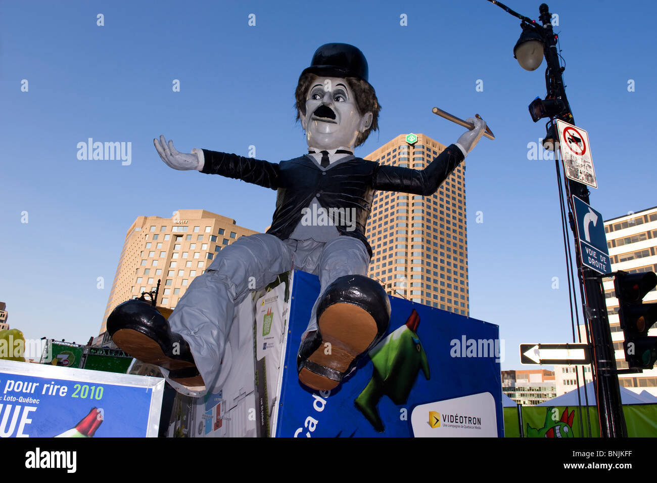 Giant mannequin representing Charlie Chaplin, photographed during the ...