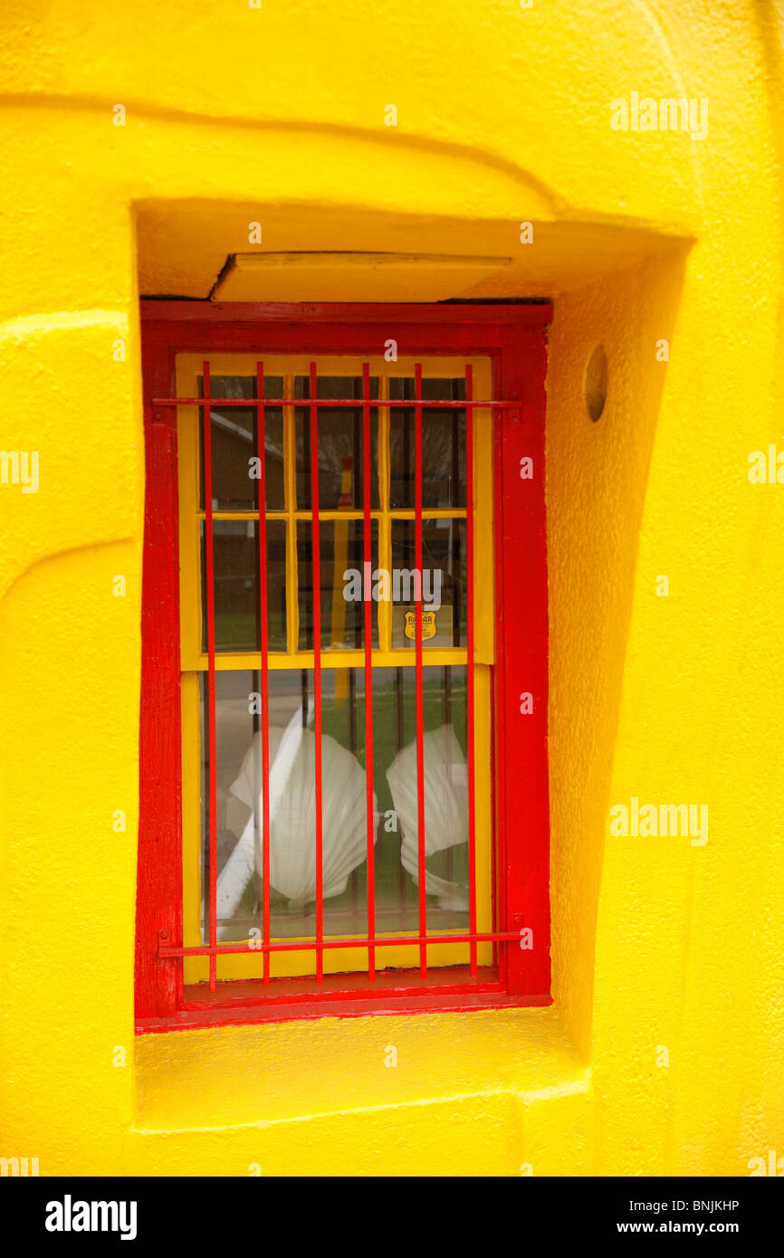 Old Historic Shell Gas Station Landmark window detail in Winston Salem ...