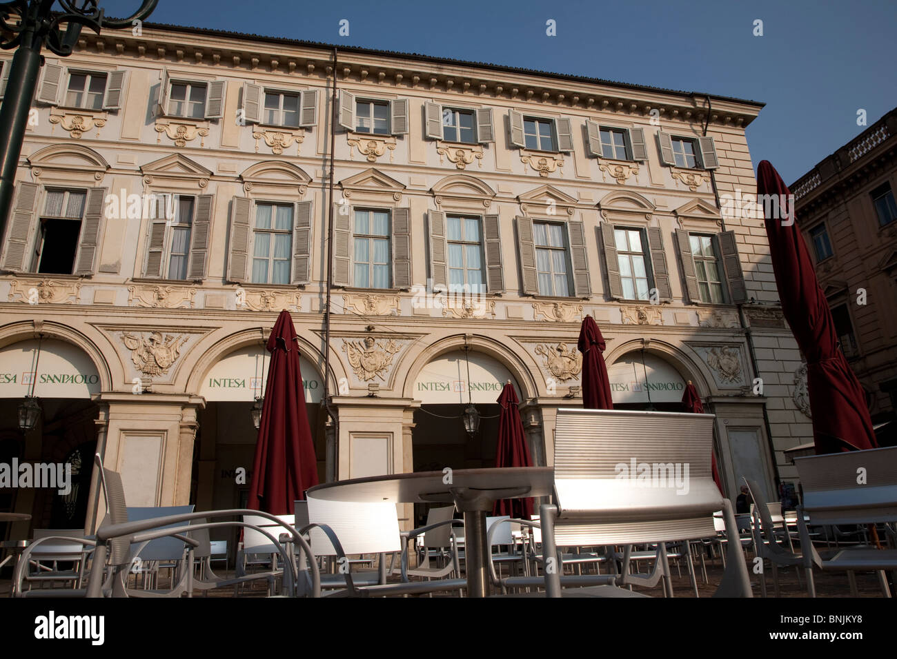 Cafe Tables on St Carlo Square in Turin, Italy Stock Photo - Alamy