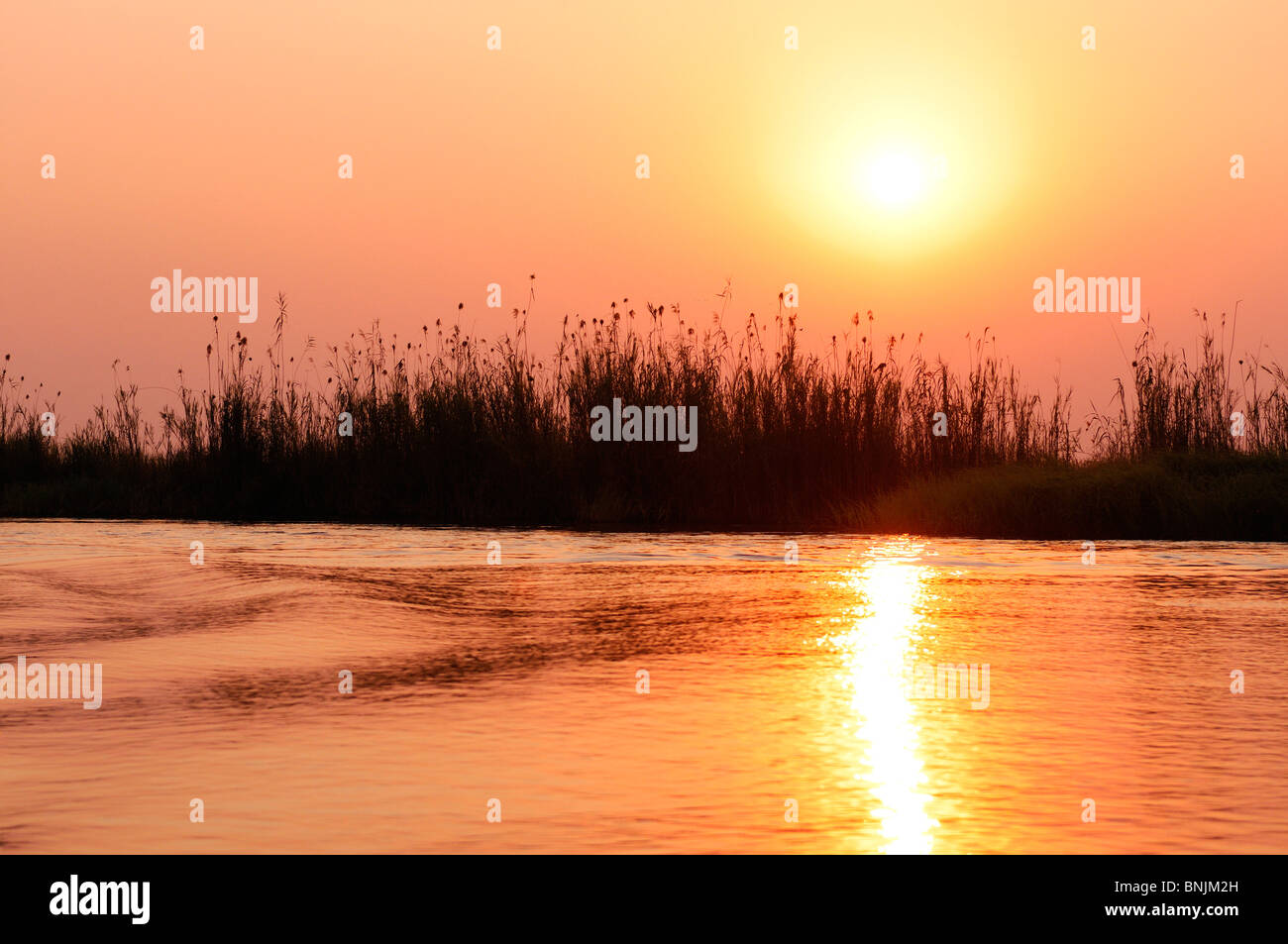 Sunset Zambezi River Ntwala Island Lodge Kasane Caprivi Namibia Africa ...
