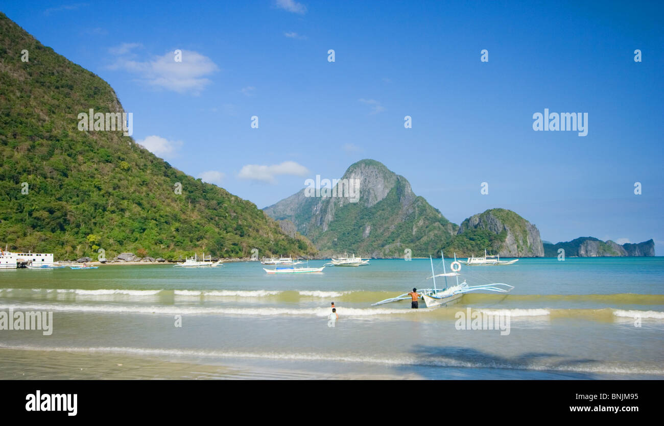 Stunning view from El Nido over Bacuit Bay, with Cadlao Island of the ...