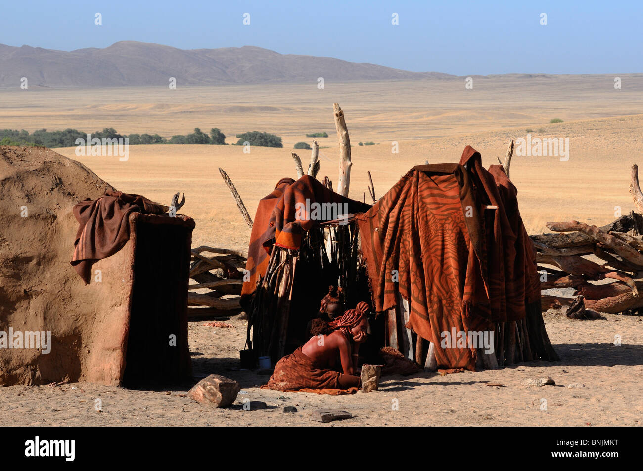 Himba Woman Himba Village Purros Kaokoland Kunene Region Namibia Africa