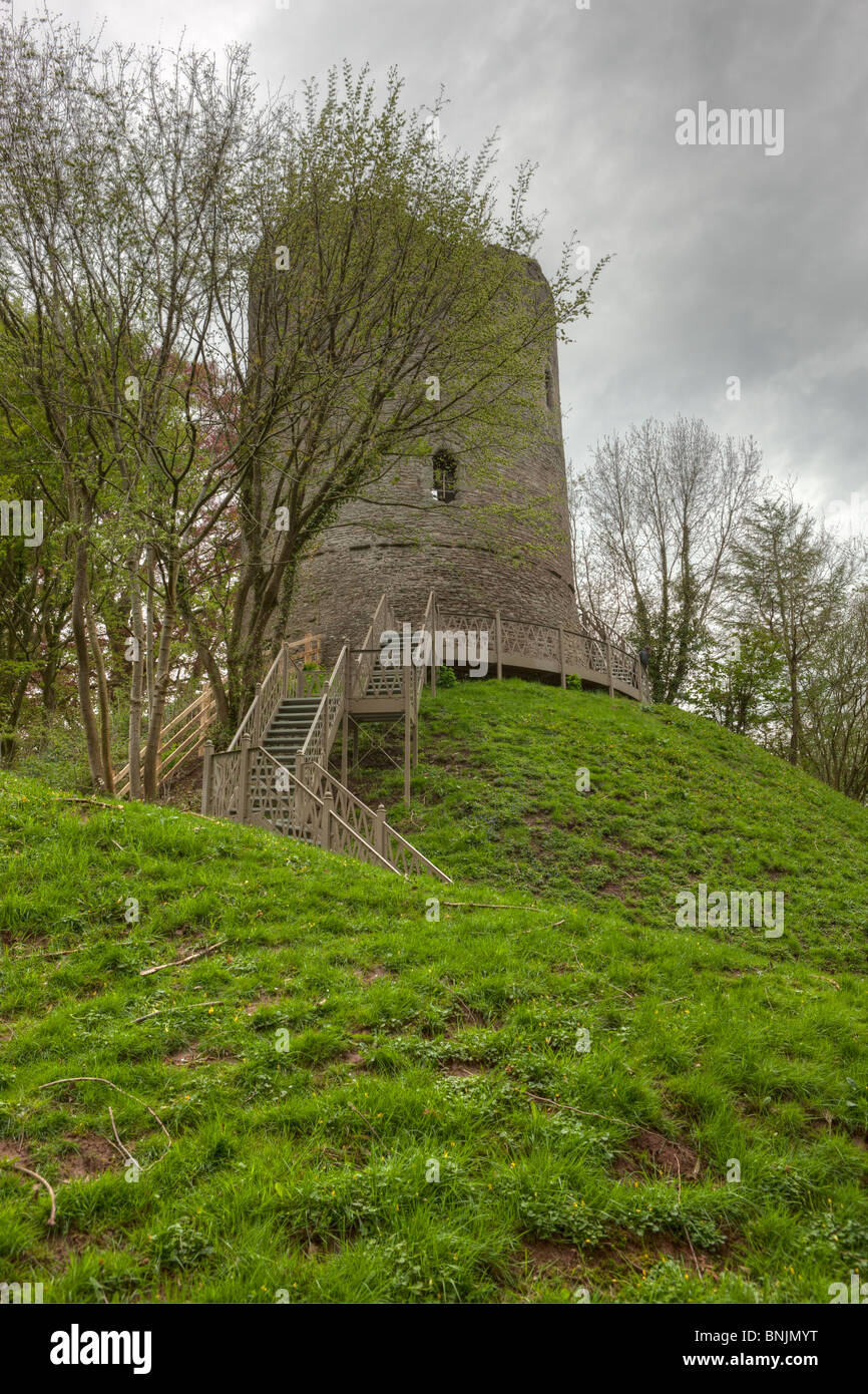 Ruined tower of Bronllys Castle from 13th century. Bronllys. Wales. UK ...