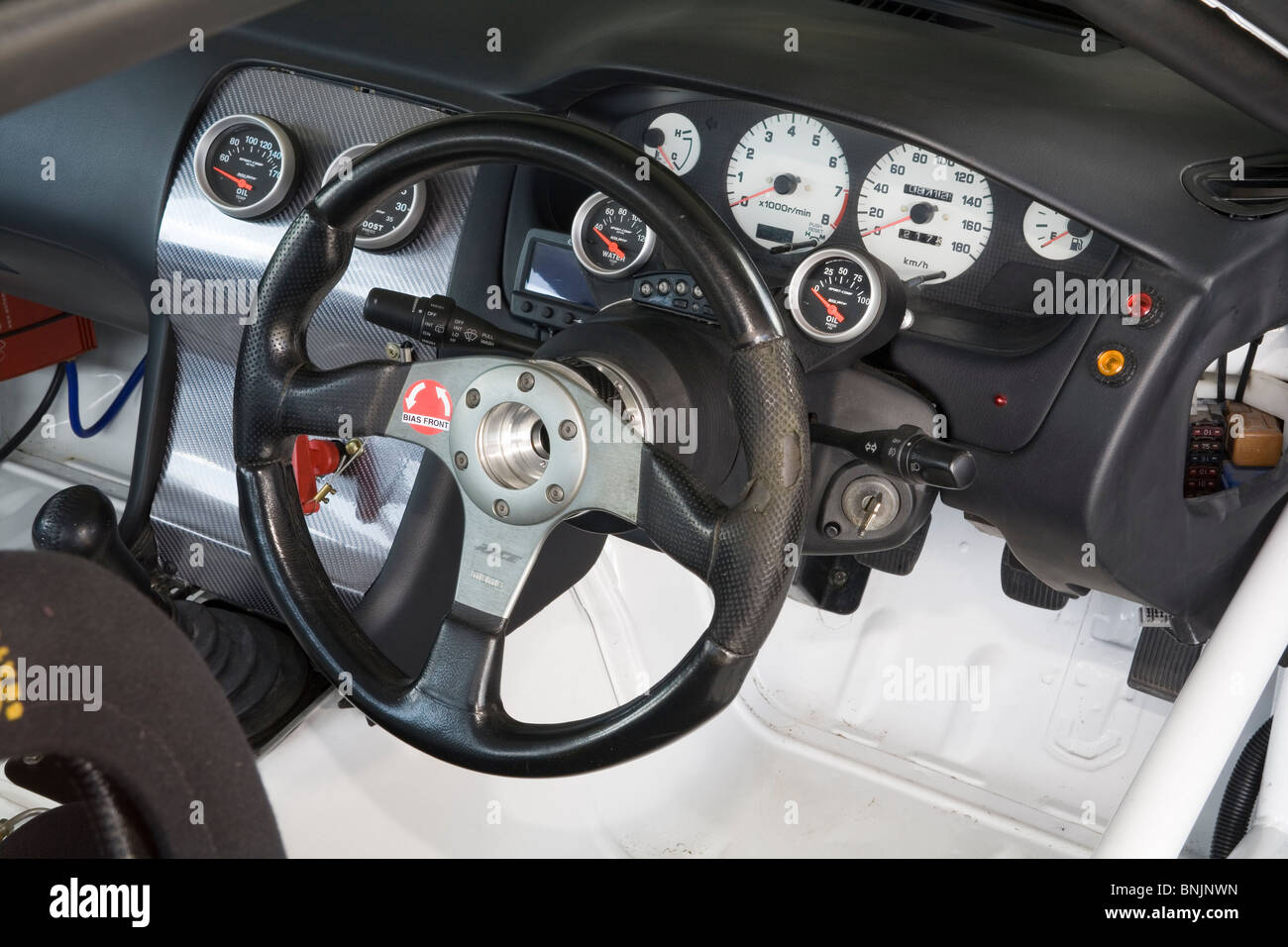 Cabin or cockpit of a circuit racing car Stock Photo - Alamy