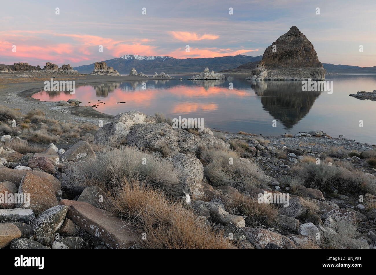 Pyramid Pyramid Lake sunset Pyramid Lake Indian Reservation Nevada USA ...