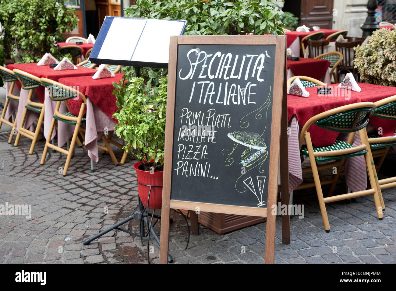 Italian Food Menu in Dante Street in Milan, Italy Stock Photo - Alamy