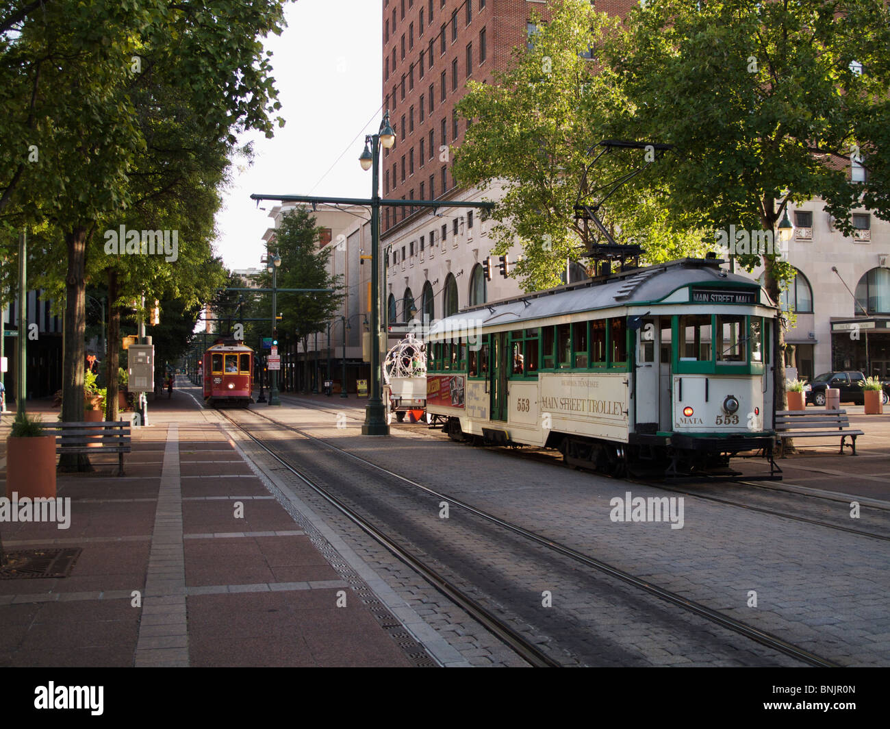 Trolley cars on Main Street. Memphis, Tennessee Stock Photo - Alamy